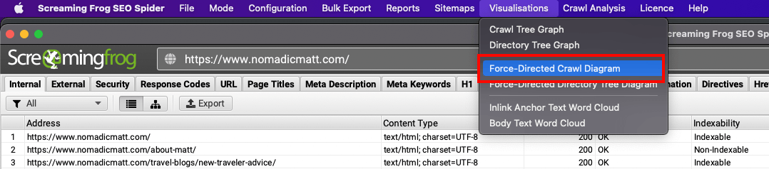 How to use Screaming Frog to analyse website architecture?